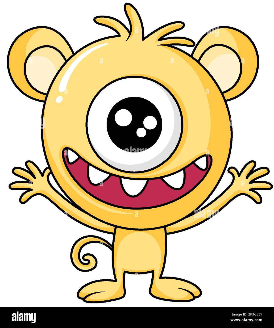 Cute one eyed monster character illustration Stock Vector Image & Art ...
