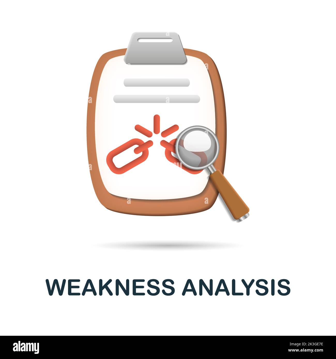 Weakness Analysis icon. 3d illustration from corporate development ...