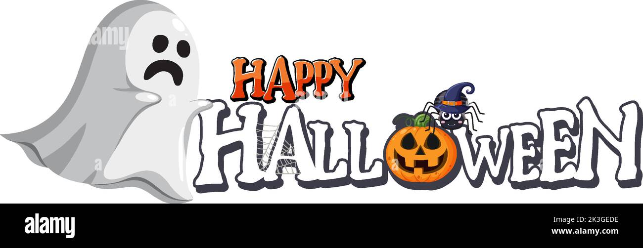 Happy Halloween text design illustration Stock Vector Image & Art - Alamy