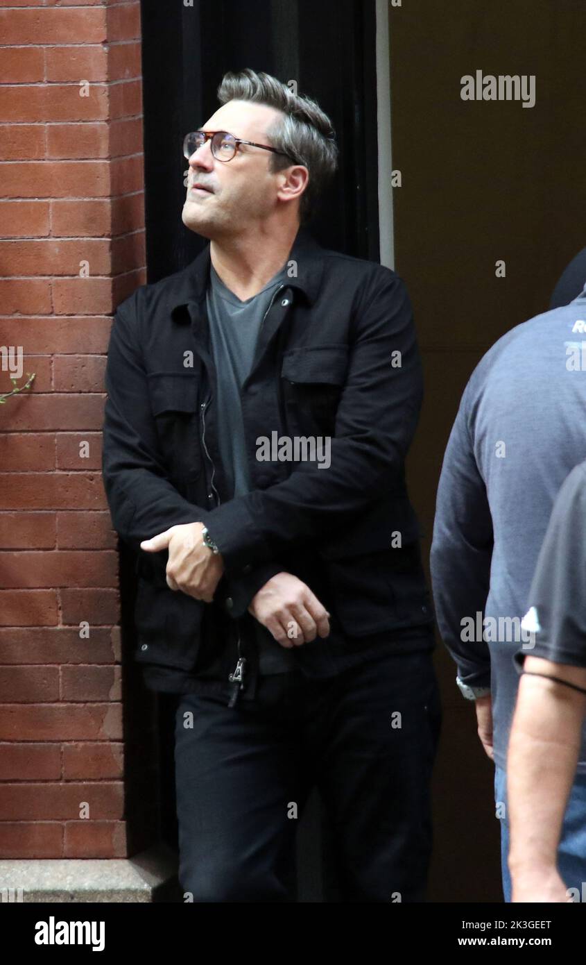 Filming Of `The Morning Show` In New York -PICTURED: Jon Hamm -LOCATION ...