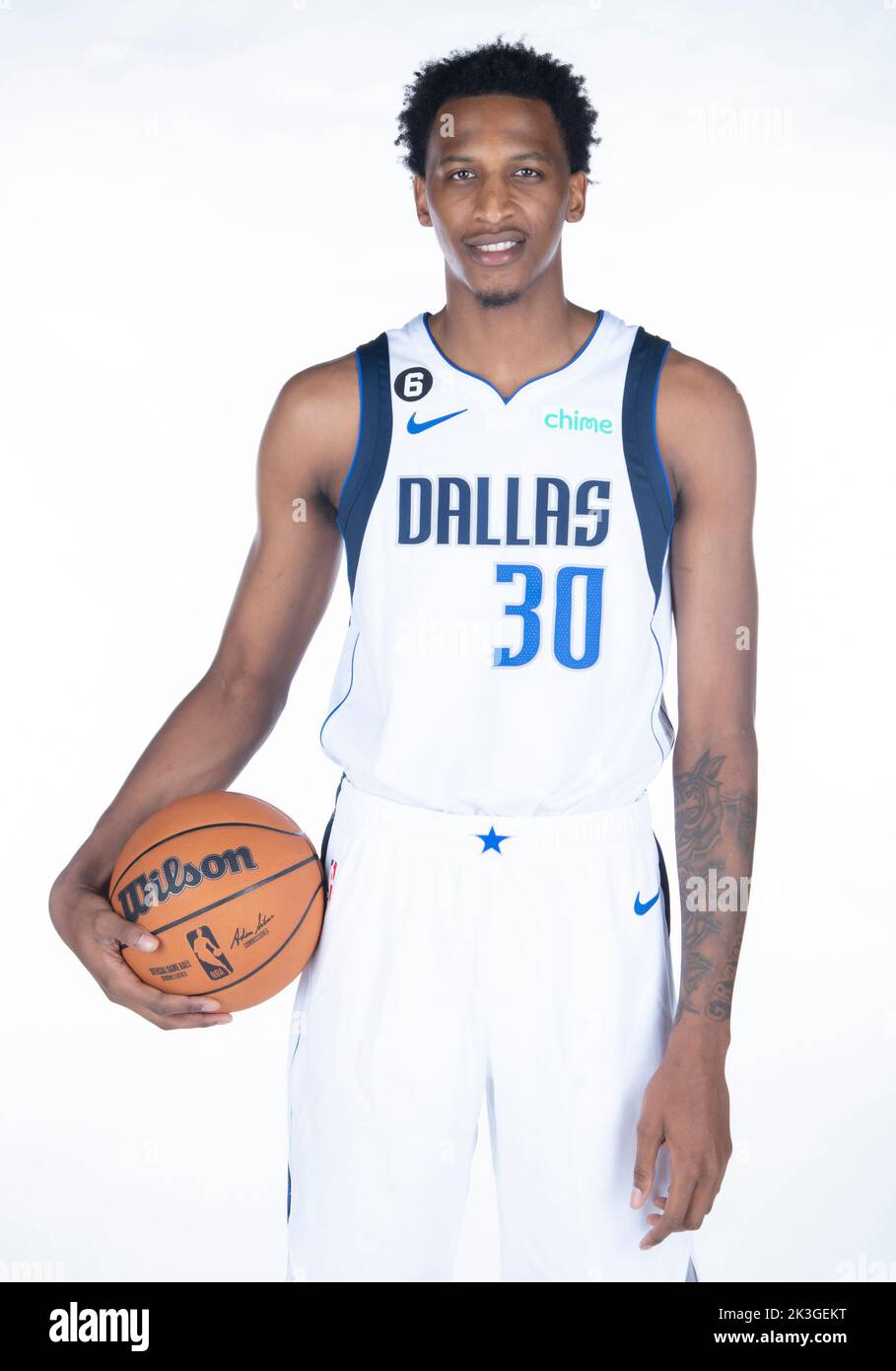 Sept 26, 2022: Dallas Mavericks forward Marcus Bingham Jr. #30 poses ...