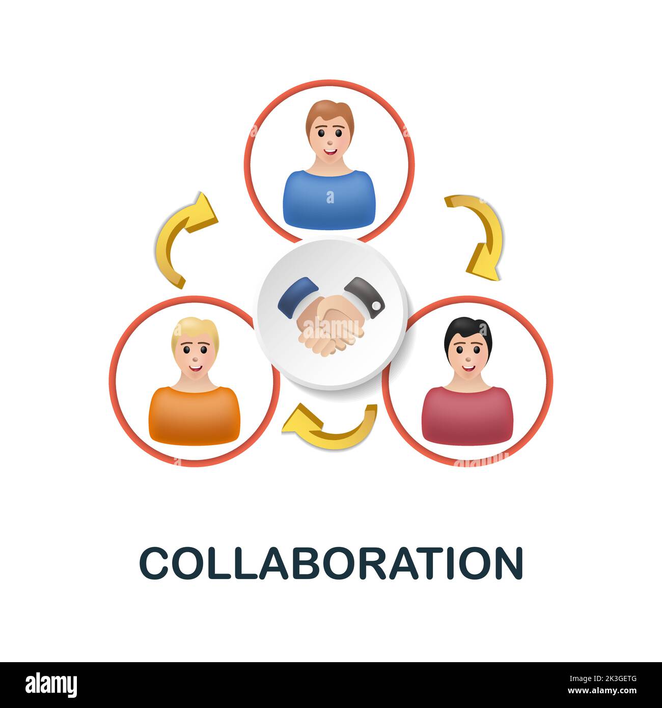 Collaboration icon. 3d illustration from company value collection ...