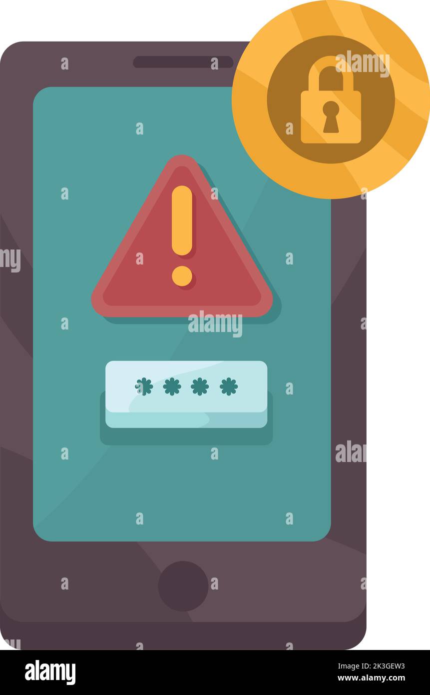 smartphone with alert symbol Stock Vector Image & Art - Alamy