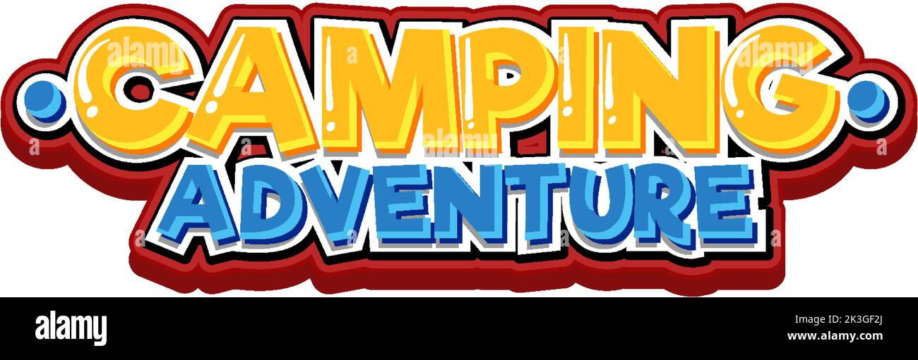 Font design for word camping adventure illustration Stock Vector Image ...