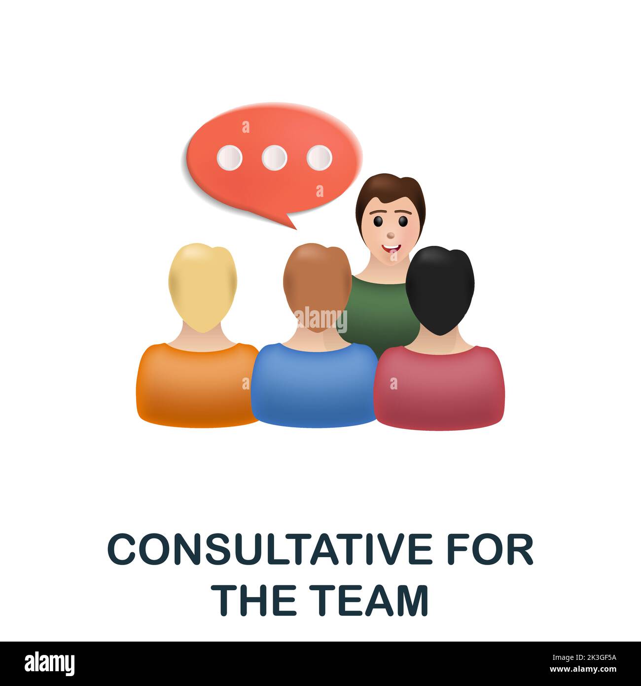 Consultative For The Team icon. 3d illustration from corporate ...