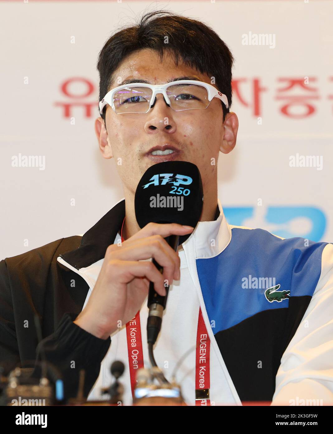 27th Sep, 2022. S. Korean tennis player Chung Hyeon South Korean tennis ...