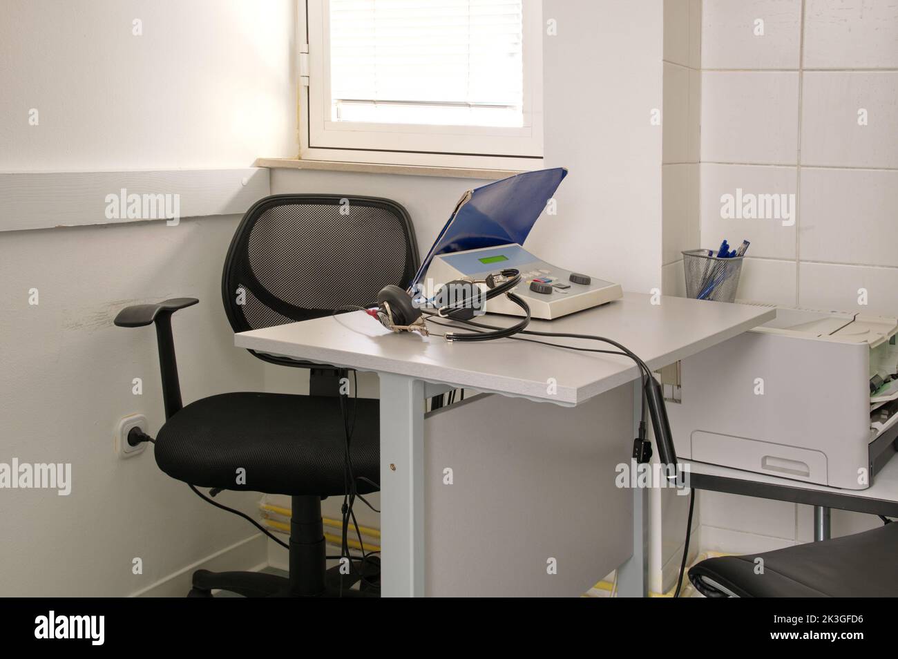 Medical office with instrument on the desk Stock Photo - Alamy