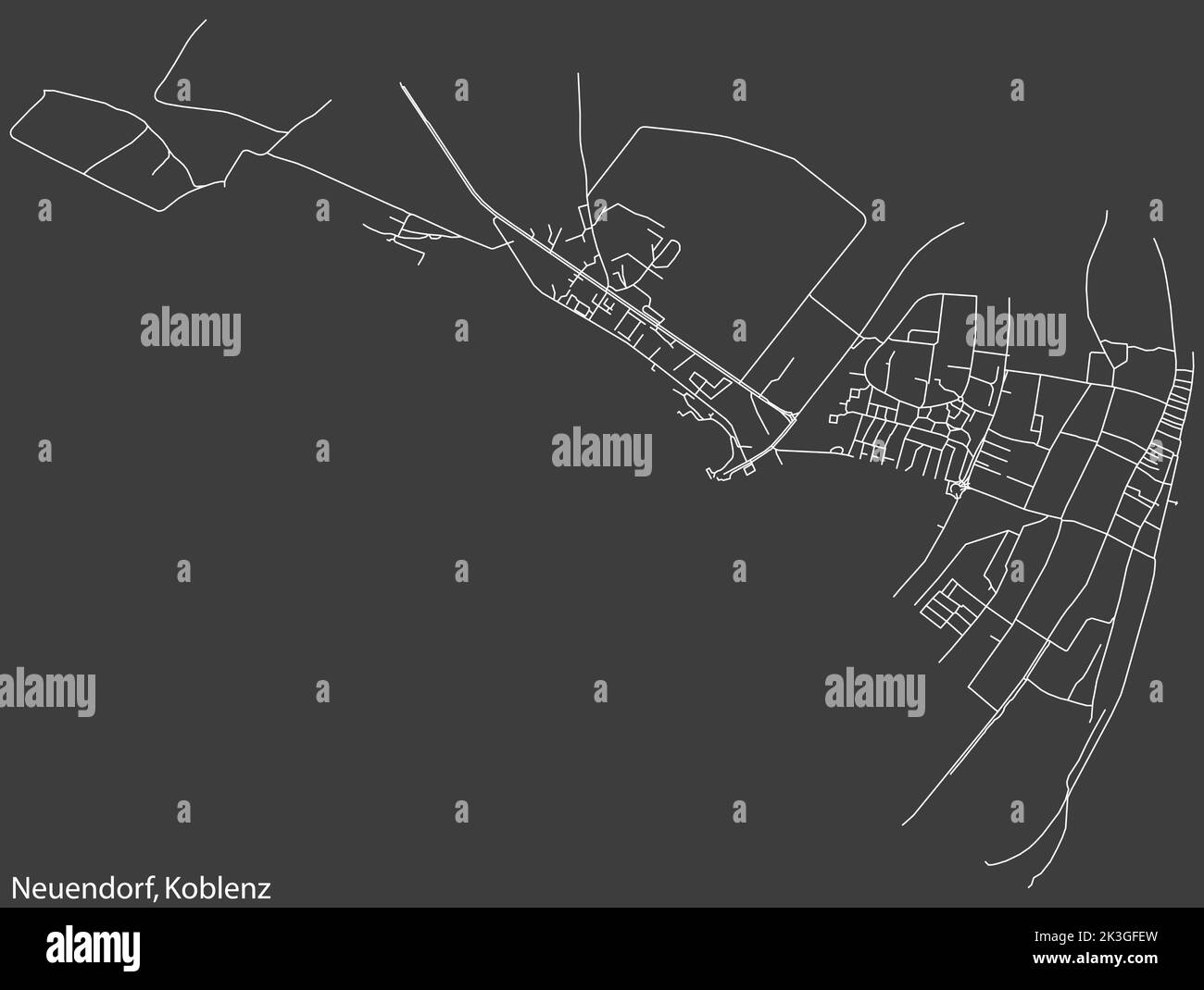 Street roads map of the NEUENDORF QUARTER, KOBLENZ Stock Vector Image ...