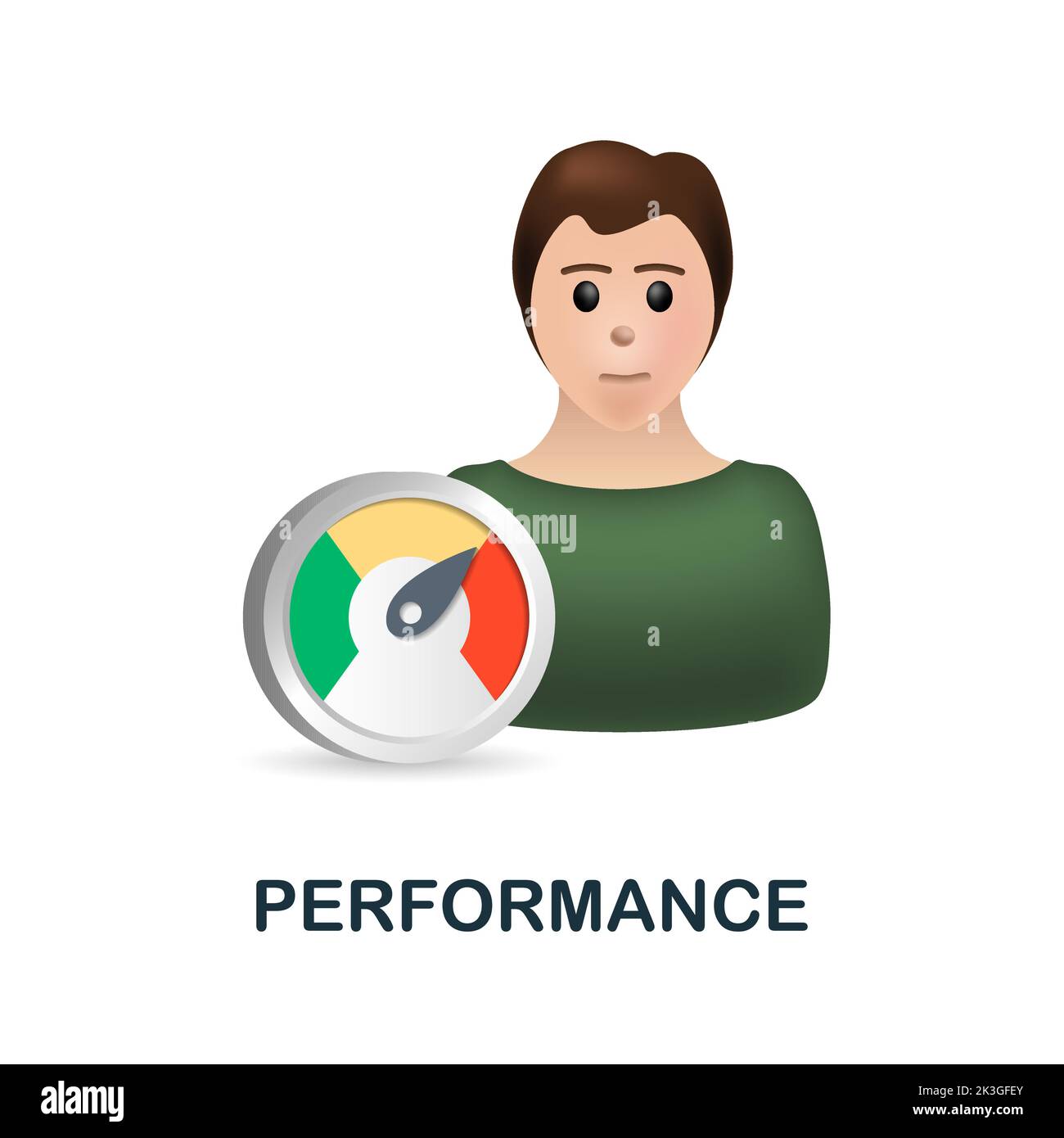 Performance icon. 3d illustration from company value collection ...