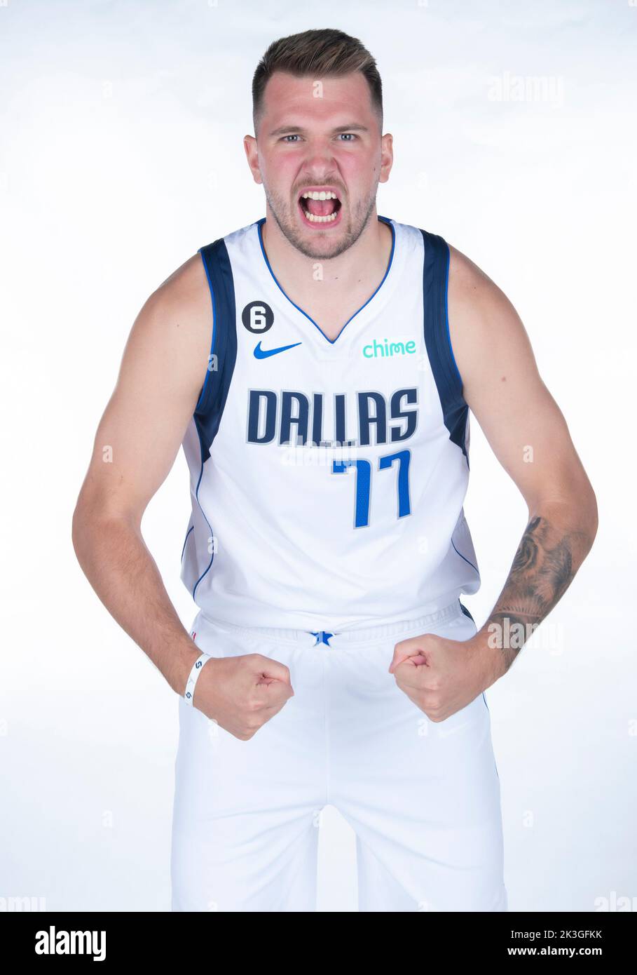 Sept 26, 2022: Dallas Mavericks guard Luka Doncic #77 poses during the ...