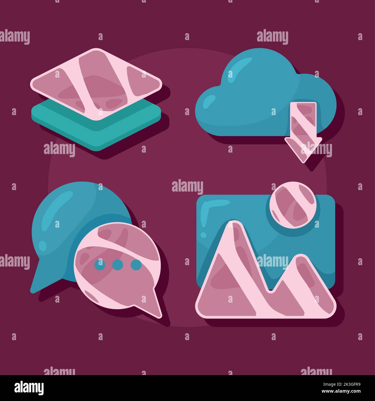 social media glassmorphism style icons Stock Vector Image & Art - Alamy