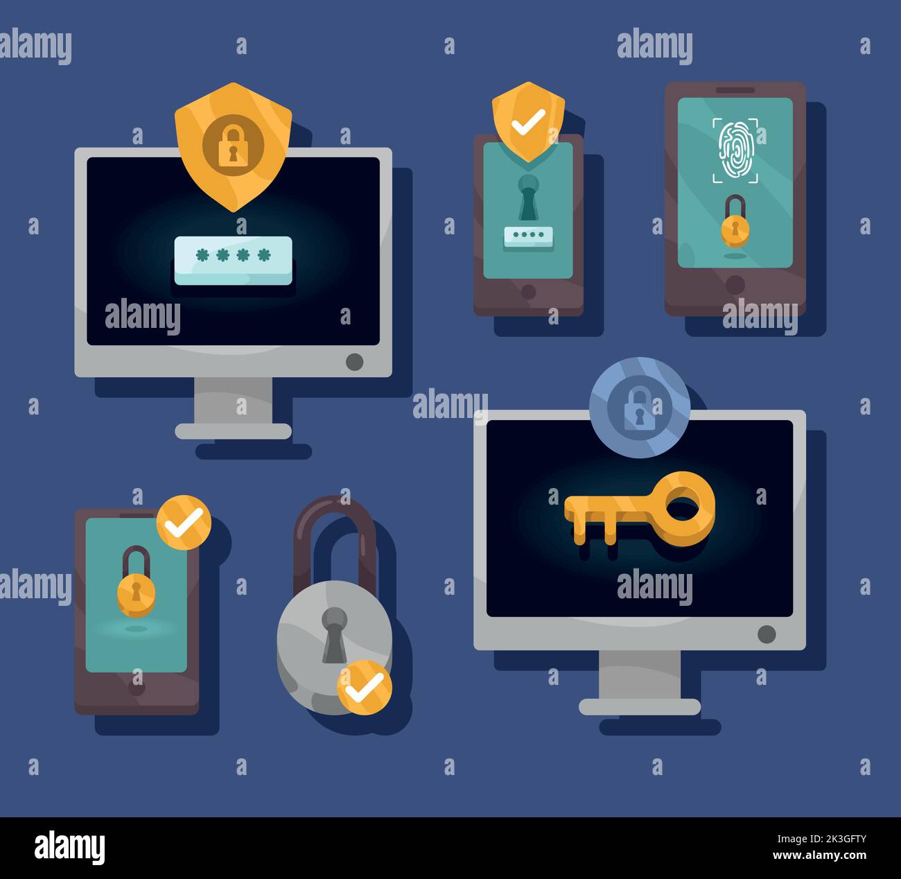 six cyber security icons Stock Vector Image & Art - Alamy