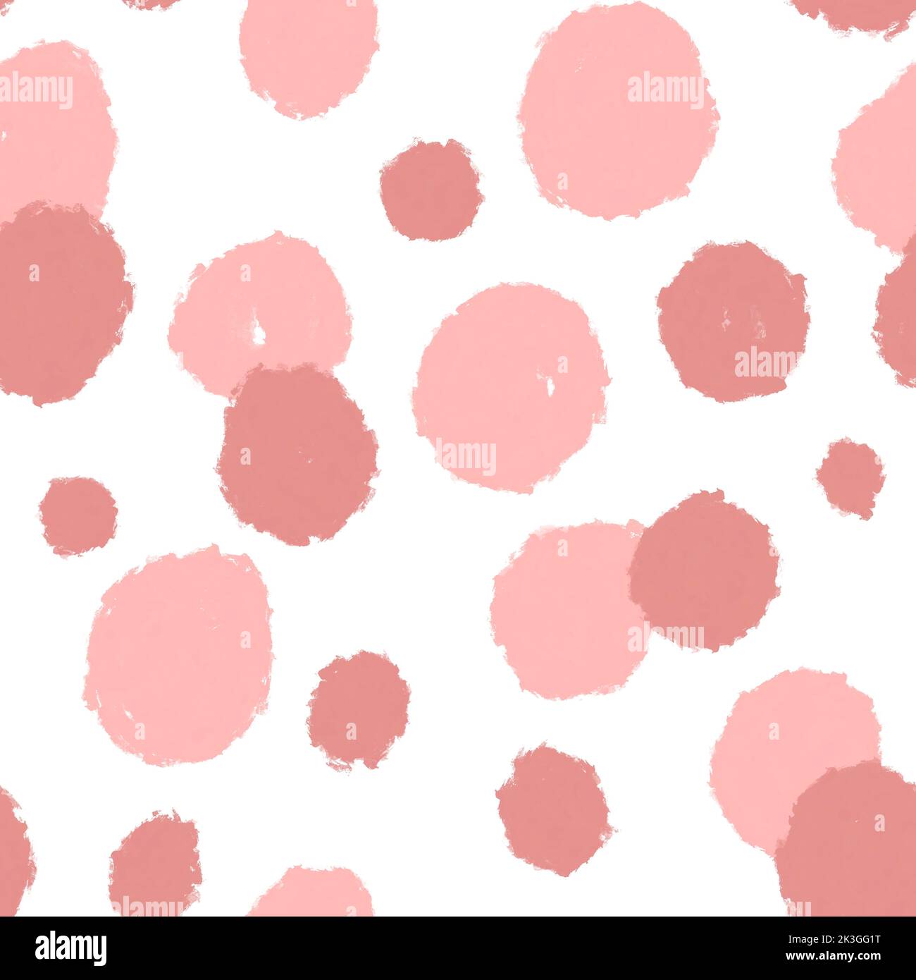 Seamless hand drawn pink dots abstract geometric pastel pattern. Mid century modern trendy ...