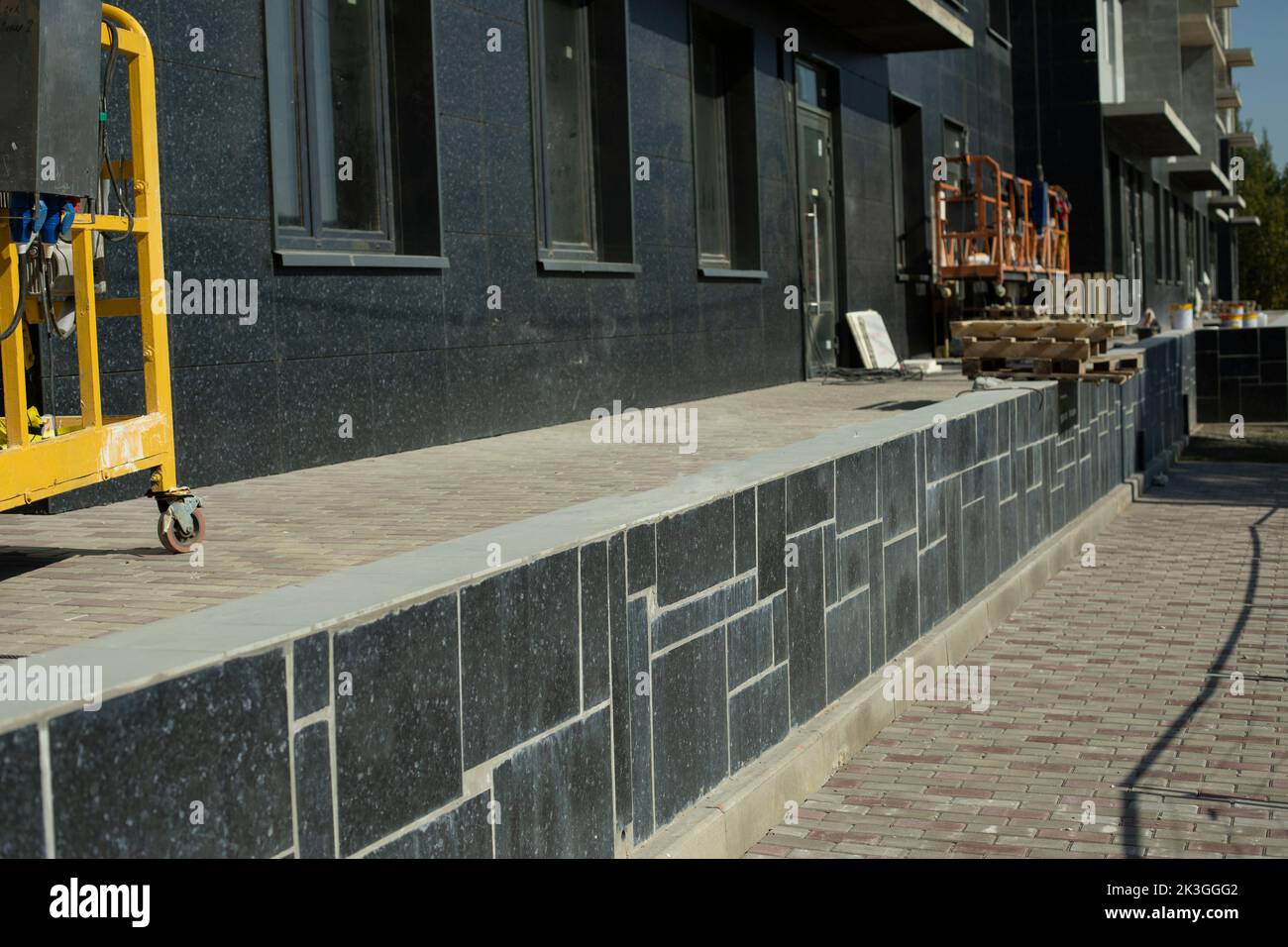 House cladding. Restoration of building. Creating barrier Stock Photo ...