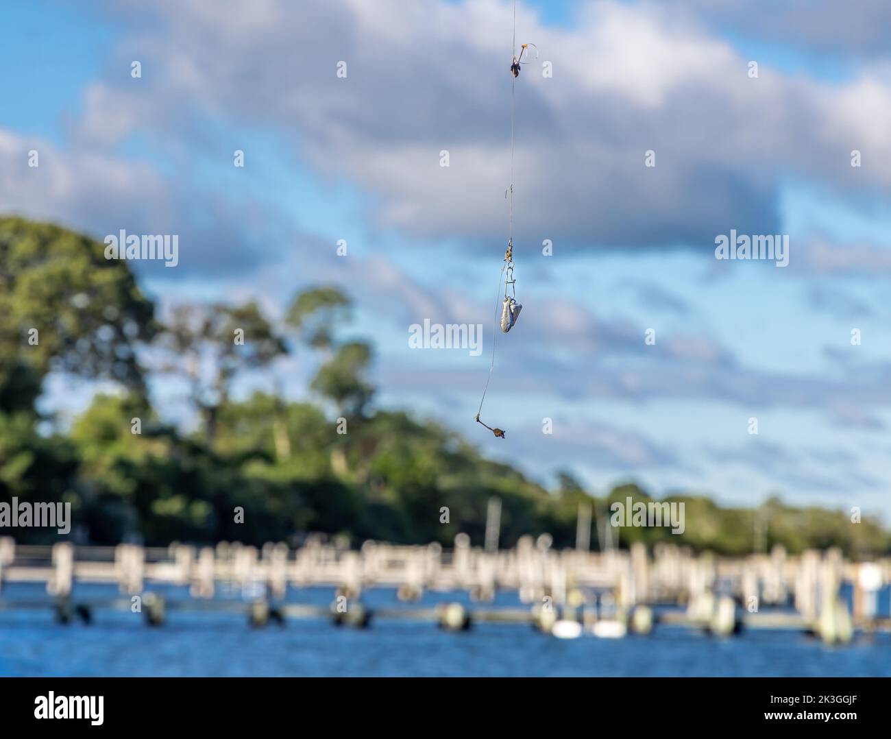 Detail of a tangled fishing line Stock Photo - Alamy