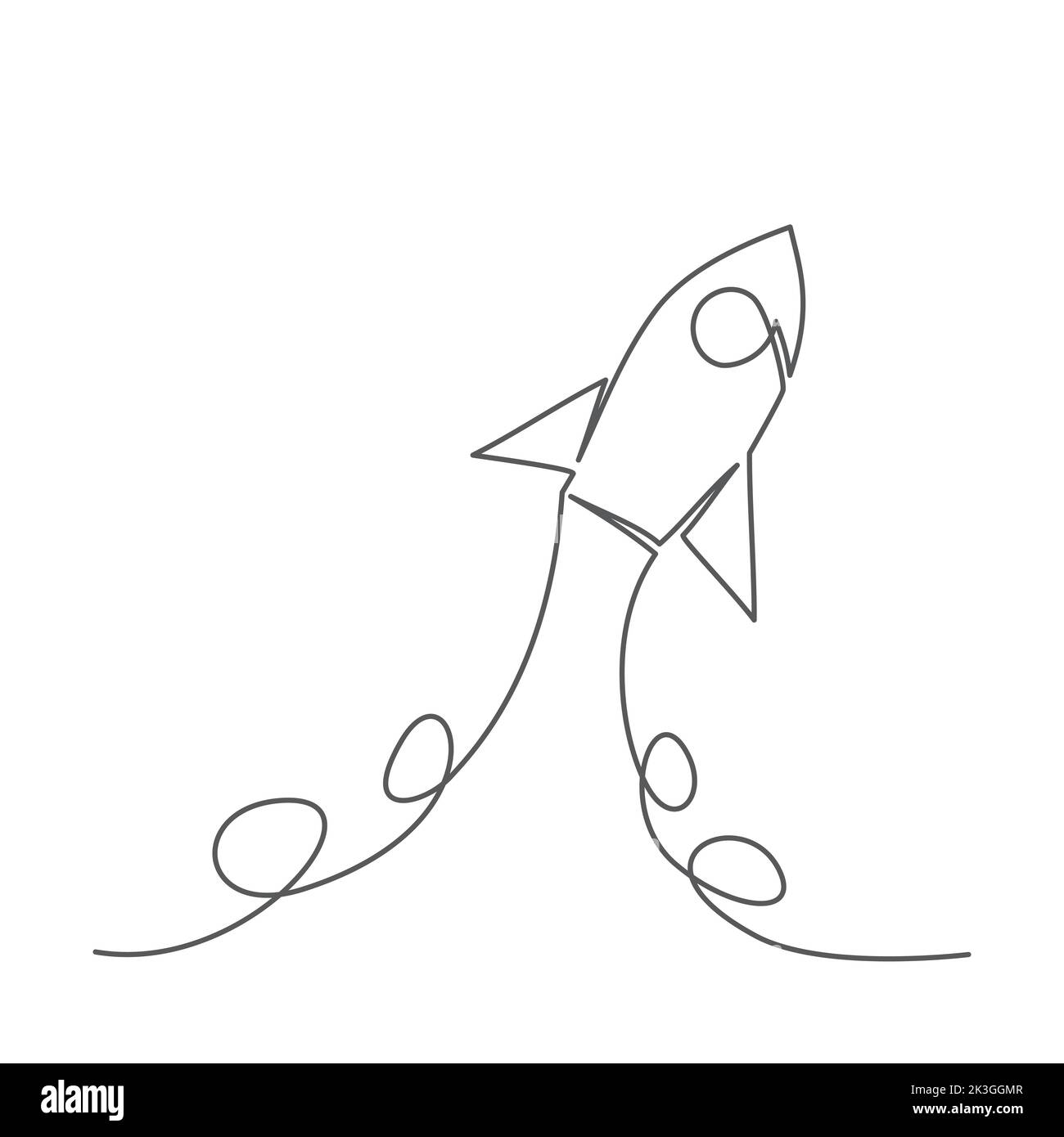Continuous line drawing rocket Stock Vector Images - Alamy