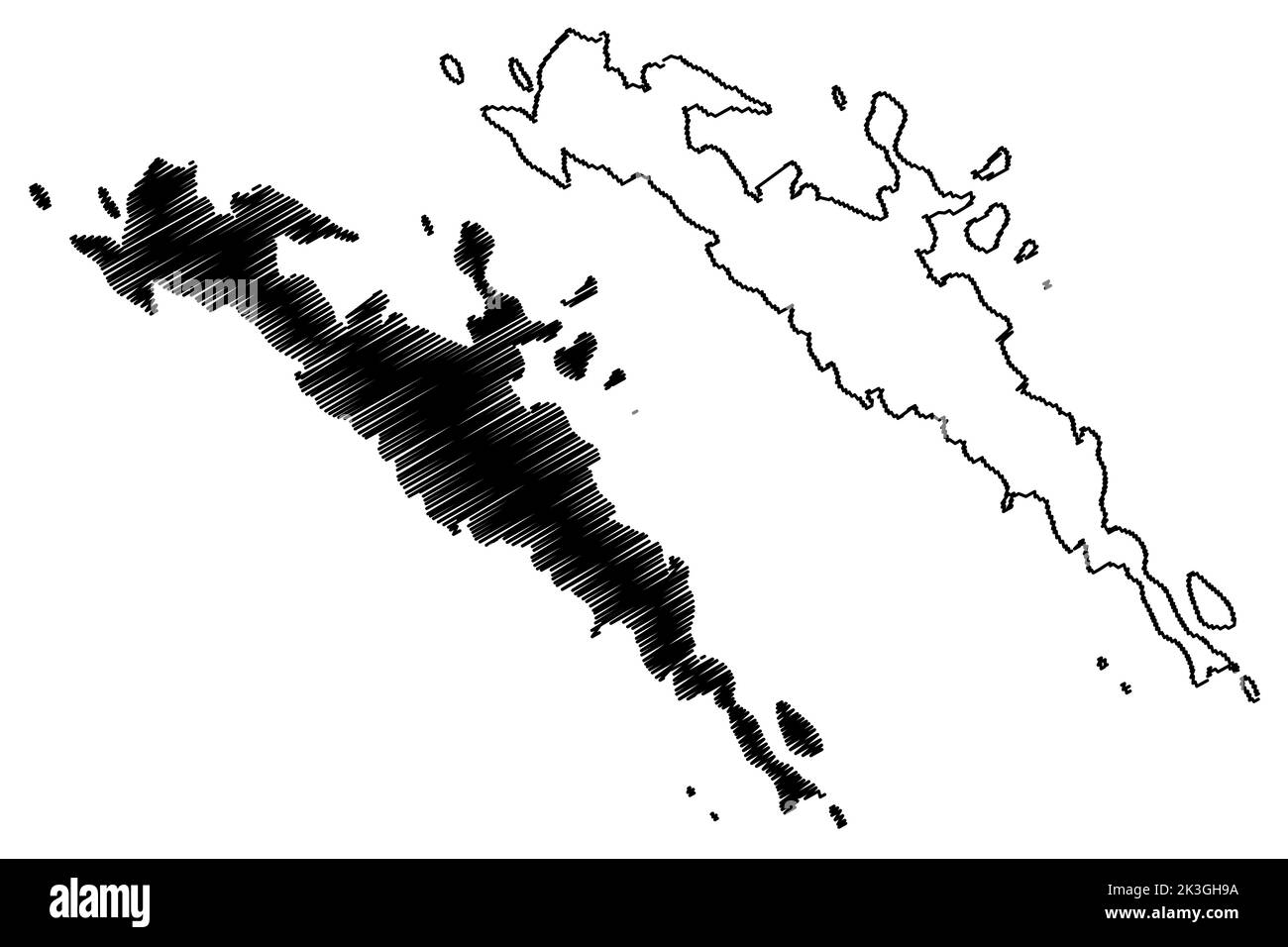 Zut island (Republic of Croatia, Adriatic Sea, Kornati Archipelago) map ...