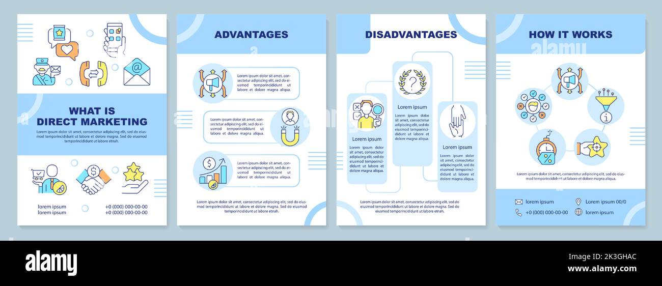 Direct marketing campaign blue brochure template Stock Vector Image ...