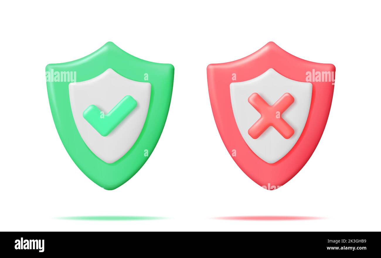 Shield 3d icon checkmark Stock Vector Images - Alamy