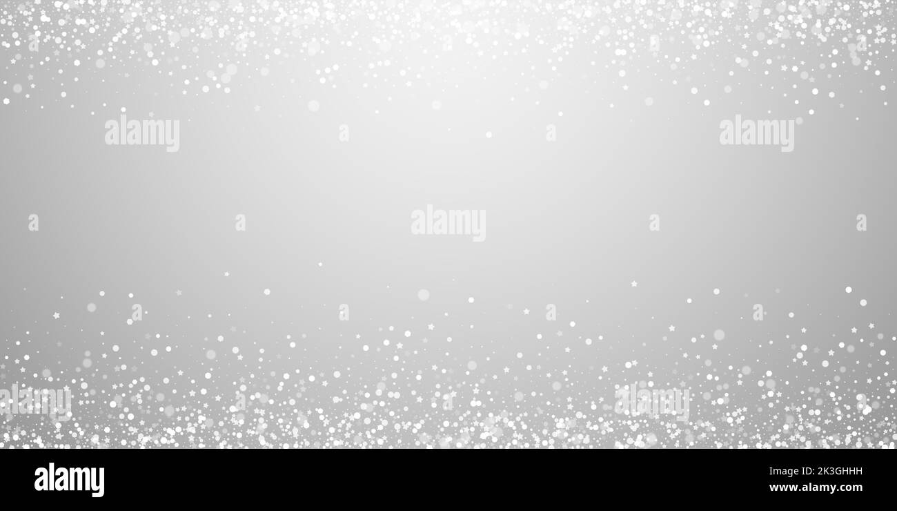 Christmas falling snow background. Subtle flying snow flakes and stars ...