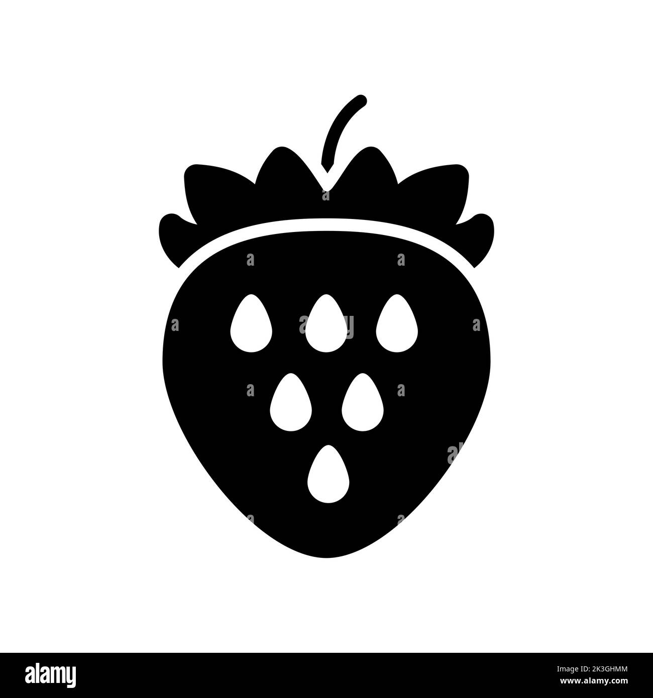 Strawberry vector glyph icon. Graph symbol for food and drinks web site ...