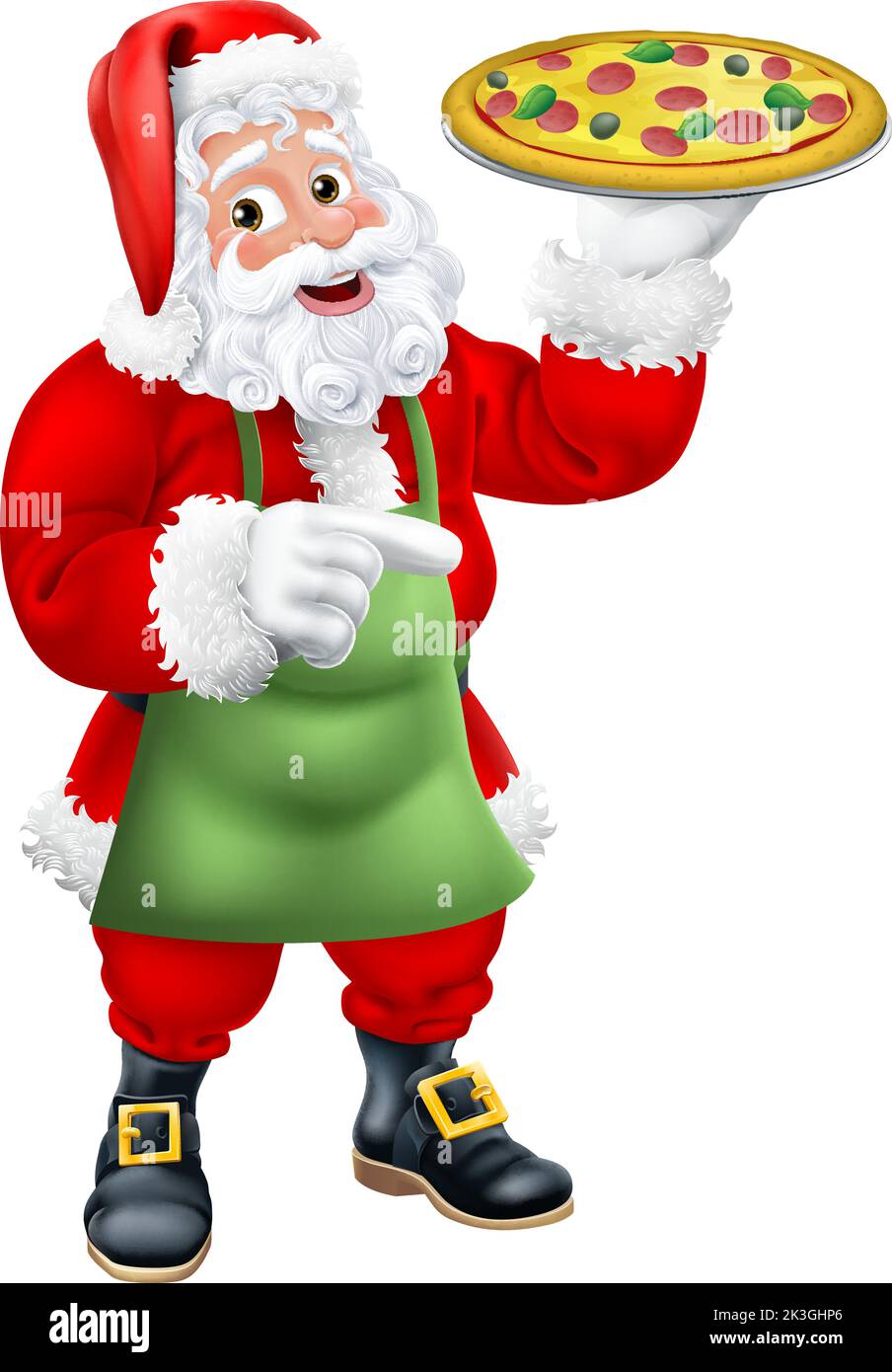 Christmas Santa Claus Father Christmas Pizza Chef Stock Vector Image ...