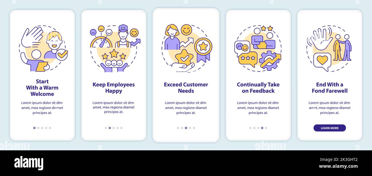 Practices in hospitality customer service onboarding mobile app screen ...
