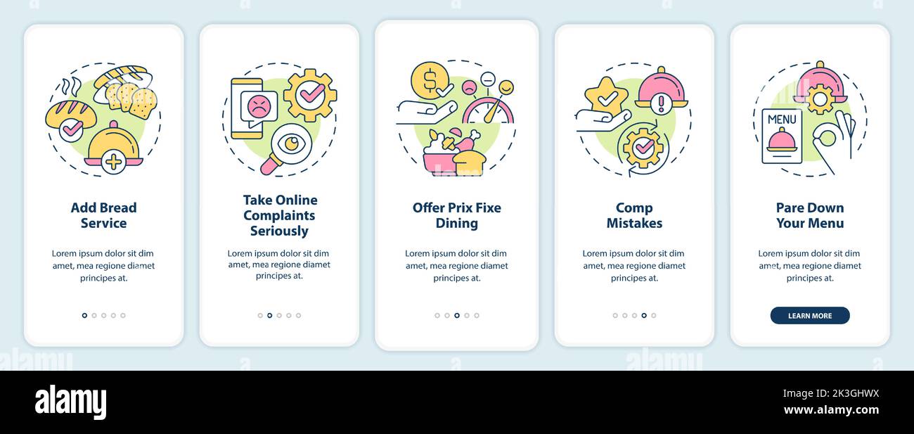 Improve restaurant customer satisfaction onboarding mobile app screen ...