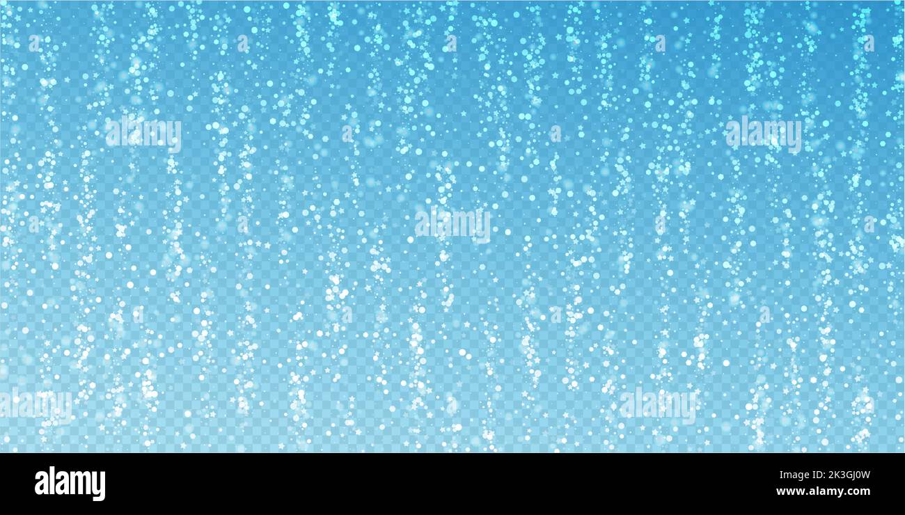 Christmas falling snow background. Subtle flying snow flakes and stars ...