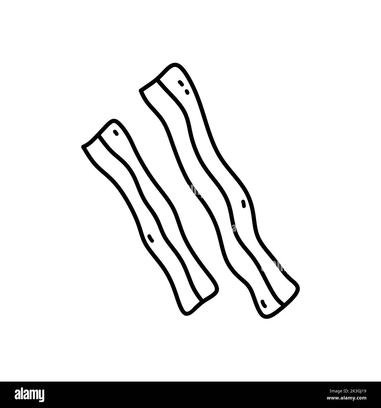 Bacon strips isolated on white background. Vector hand-drawn ...
