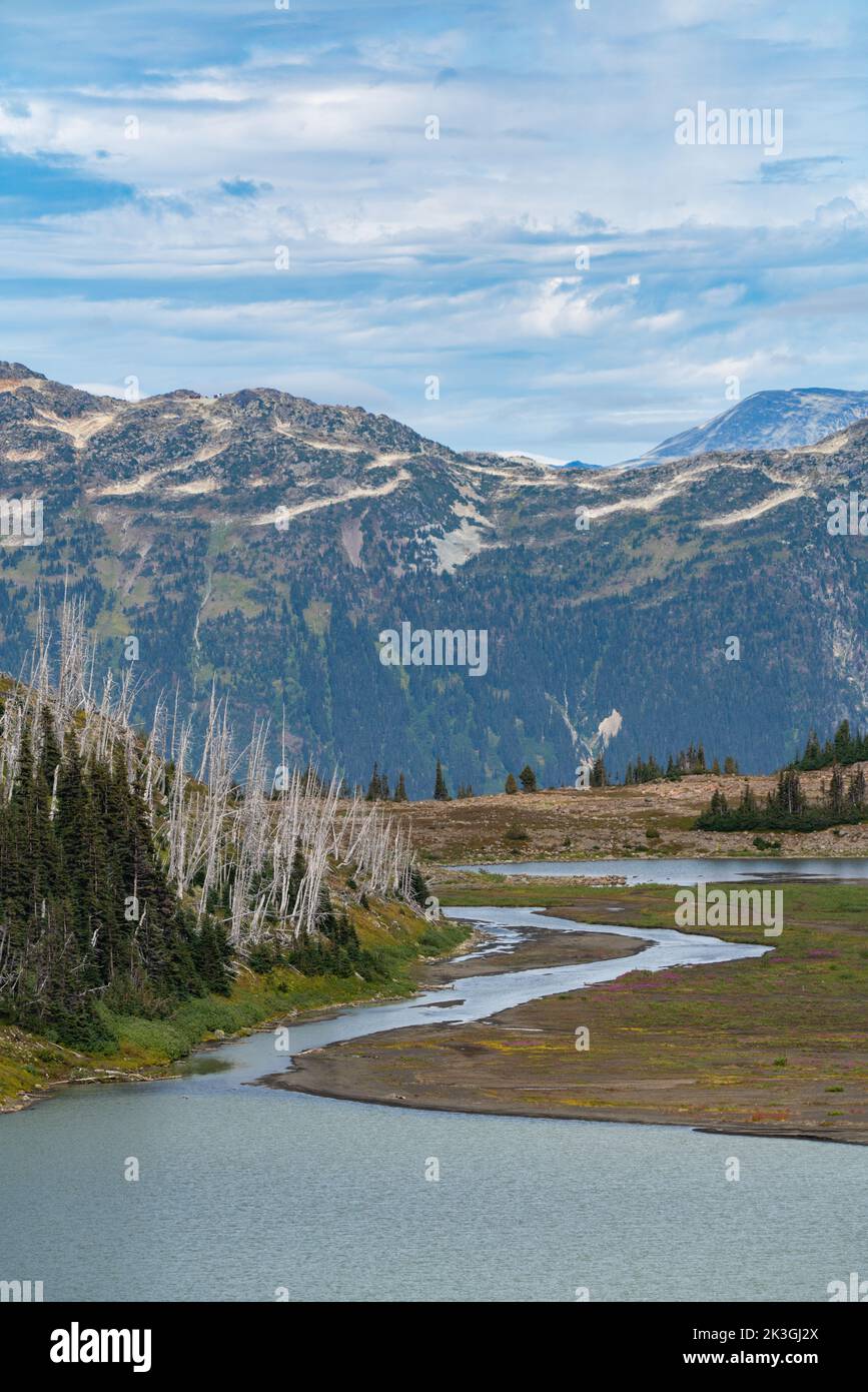 Helm lake and stream with mountains in the backdrop Stock Photo - Alamy