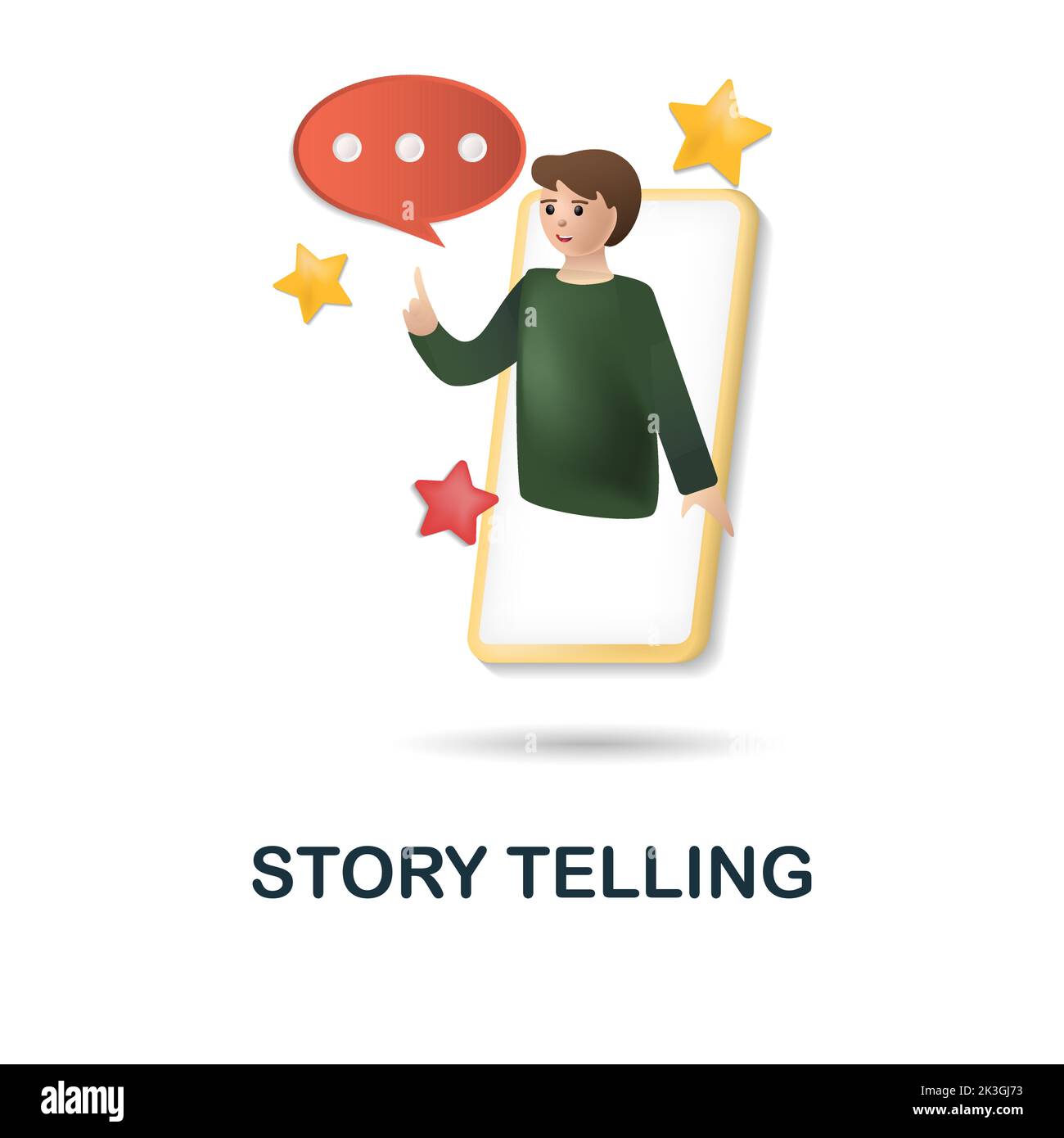 Story Telling icon. 3d illustration from content marketing collection ...