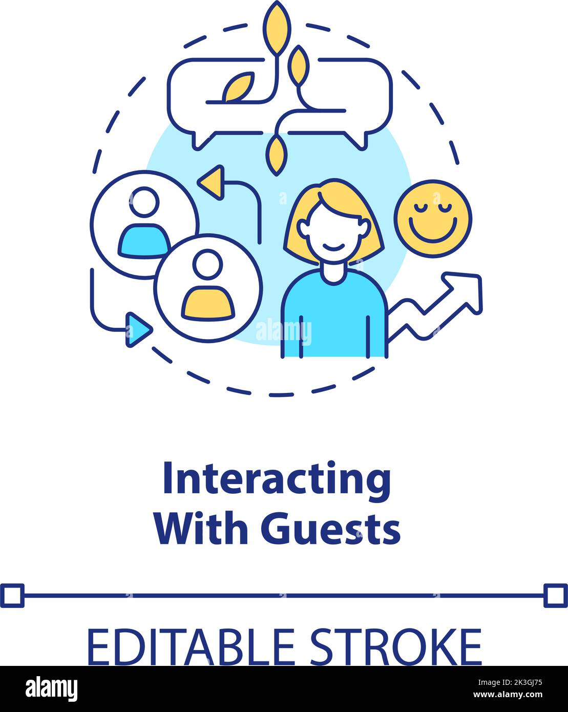 Interacting with guests concept icon Stock Vector Image & Art - Alamy