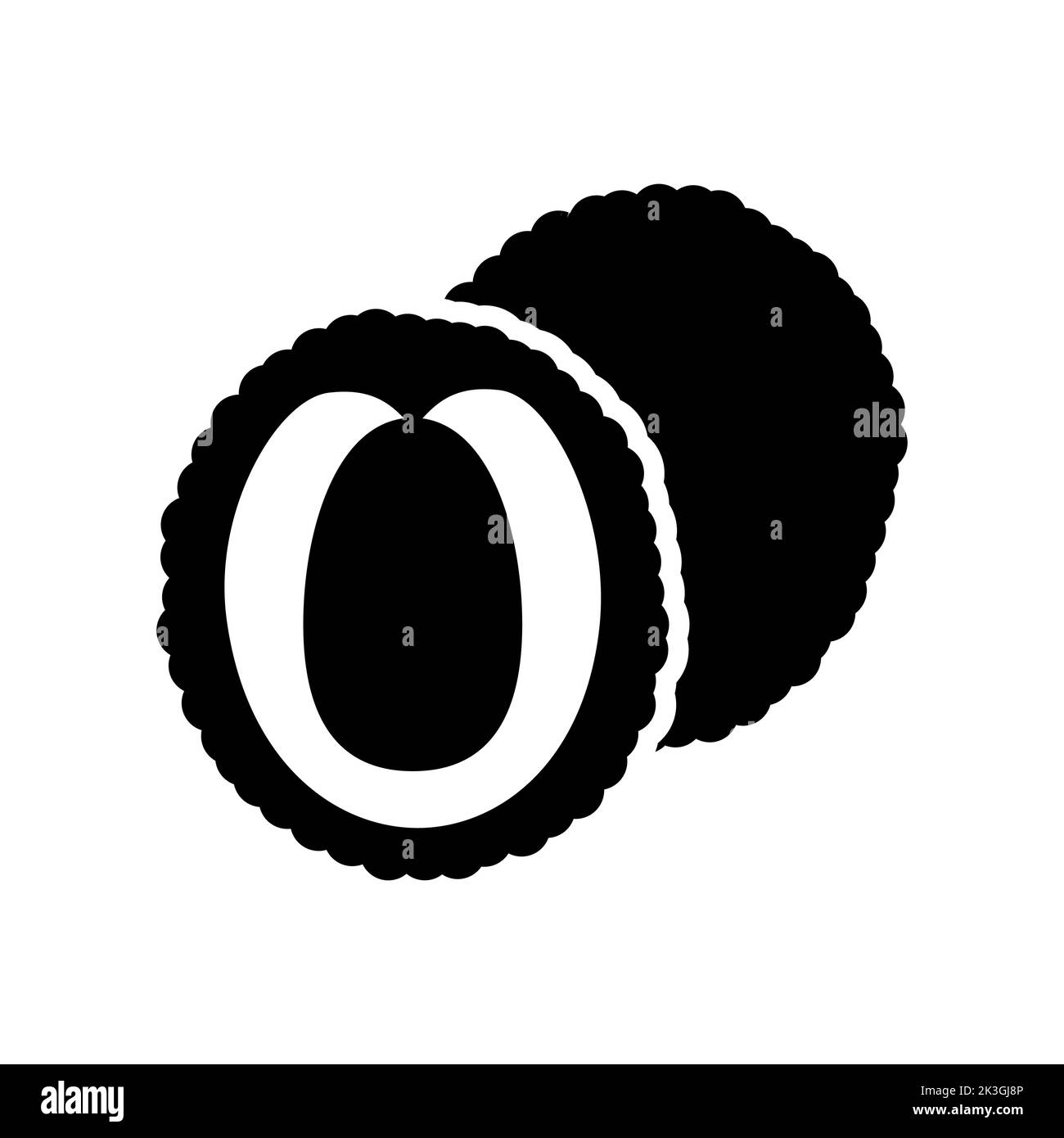 Lychee tropical fruit vector glyph icon. Graph symbol for food and ...