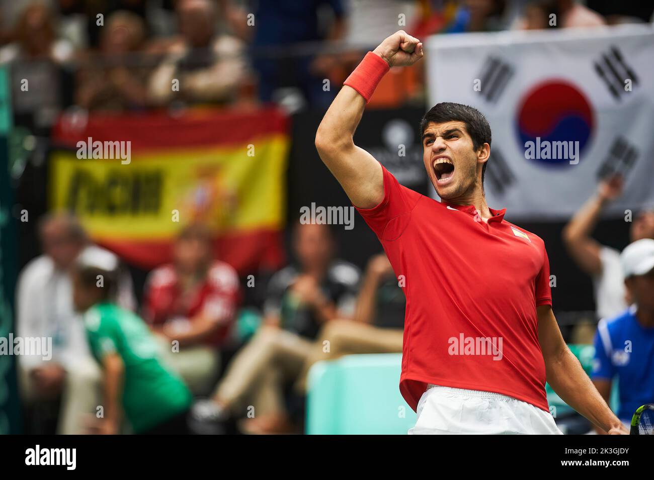 Valencia, Spain. 18th Sep, 2022. Carlos Alcaraz (Spain Team) reacts ...