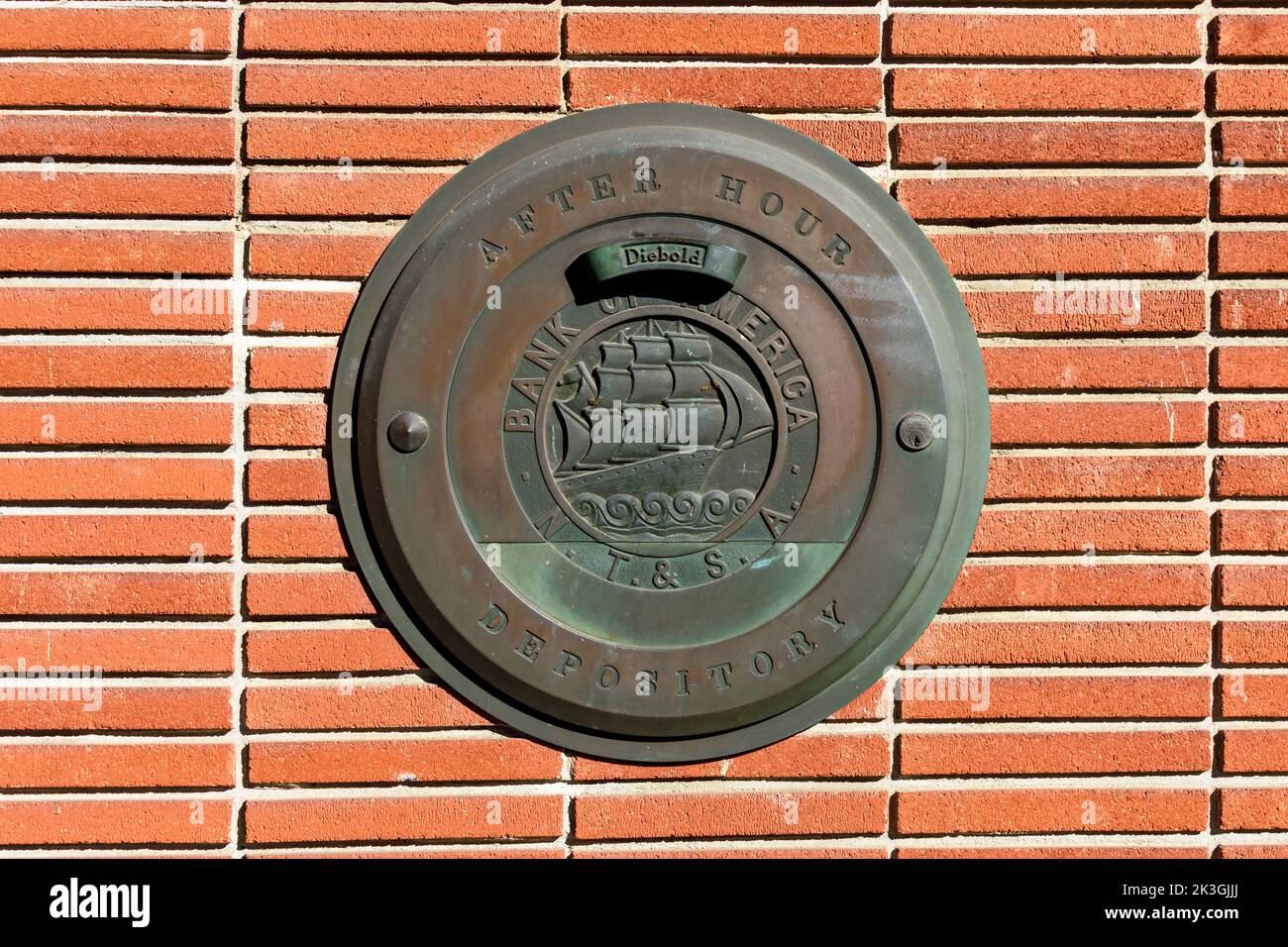 After Hour Depository box, vault attached to the wall of a Bank of ...