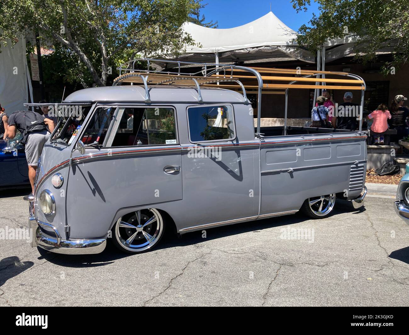 Colorful cars parked and displayed on the street during Classic and ...
