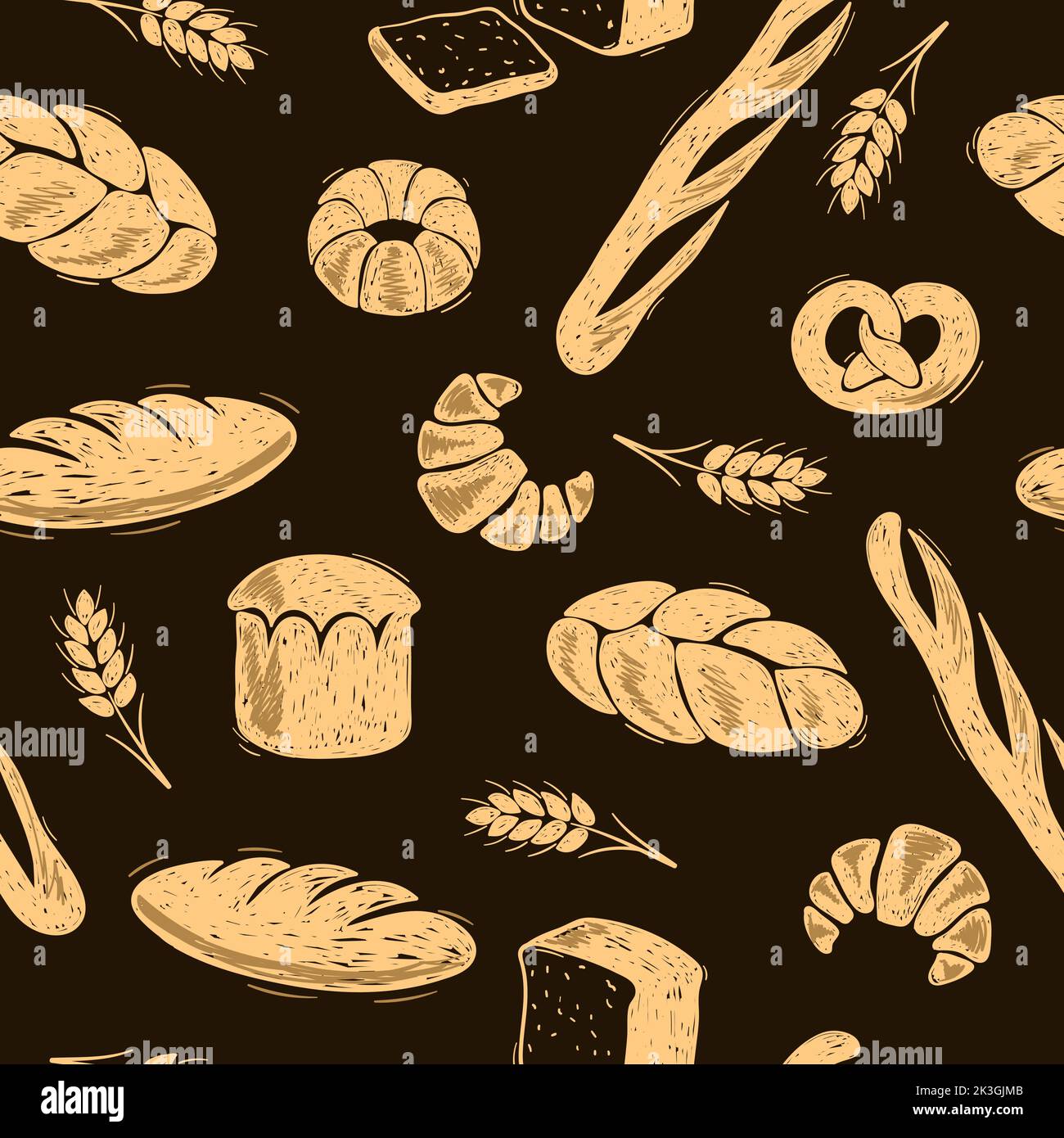 Bagel illustration pattern hi-res stock photography and images - Alamy