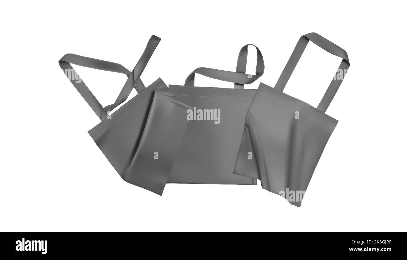 Realistic gray eco bags. Textile tote design Stock Vector Image & Art ...