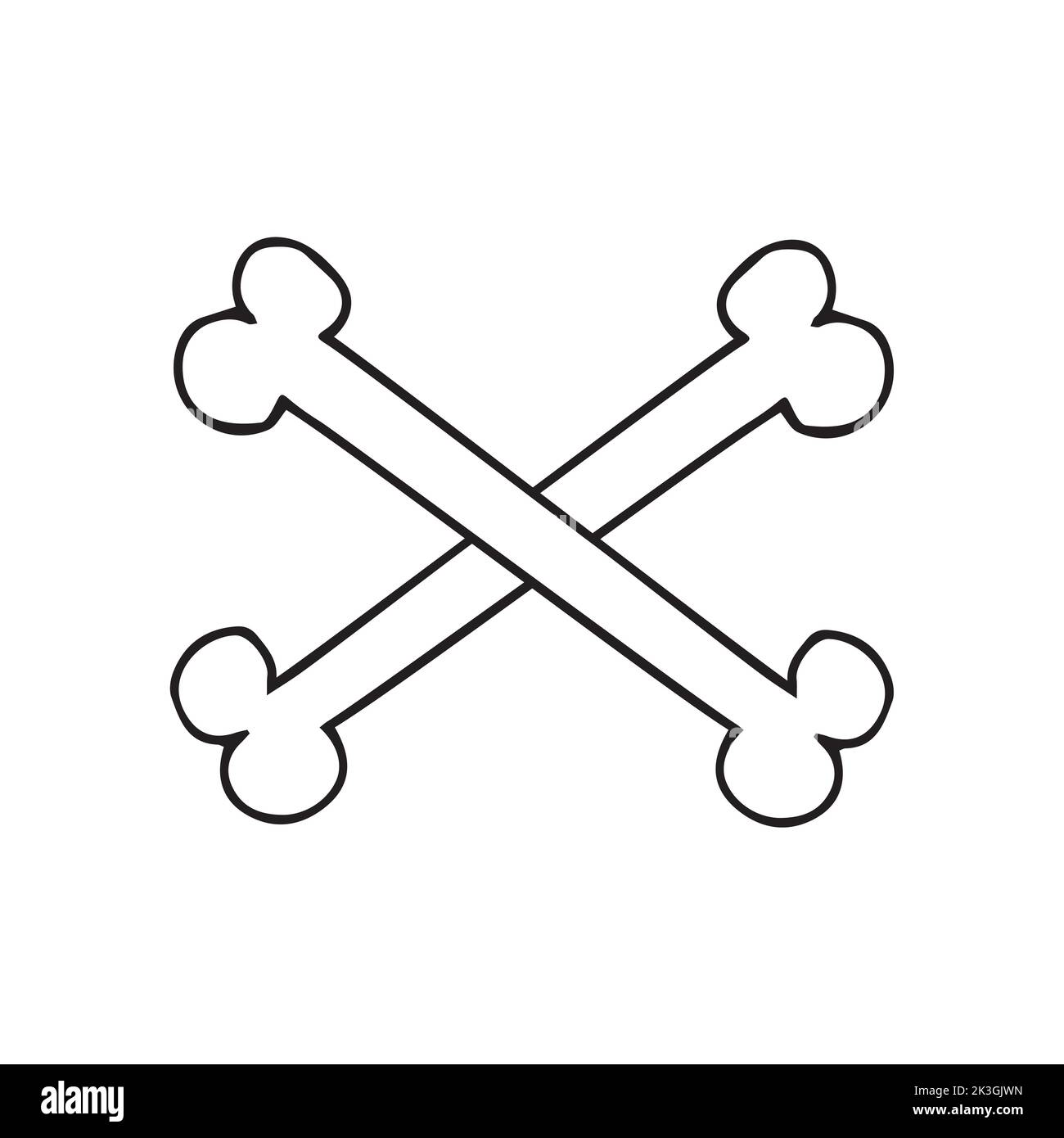 Vector hand drawn doodle sketch crossed bones isolated on white background Stock Vector Image ...