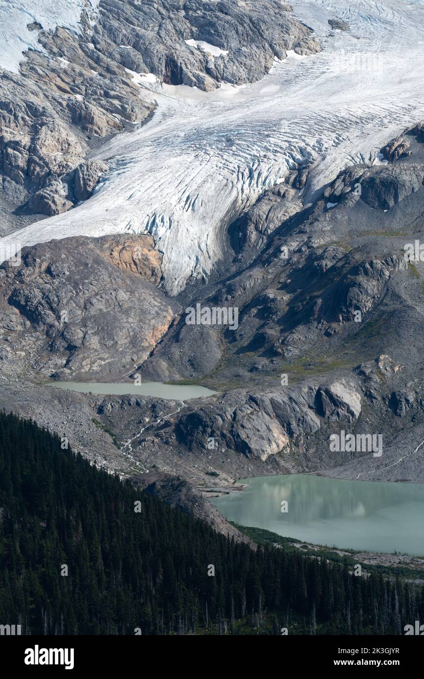 View of Helm Glacier from Panorama Ridge and its lower lakes Stock ...