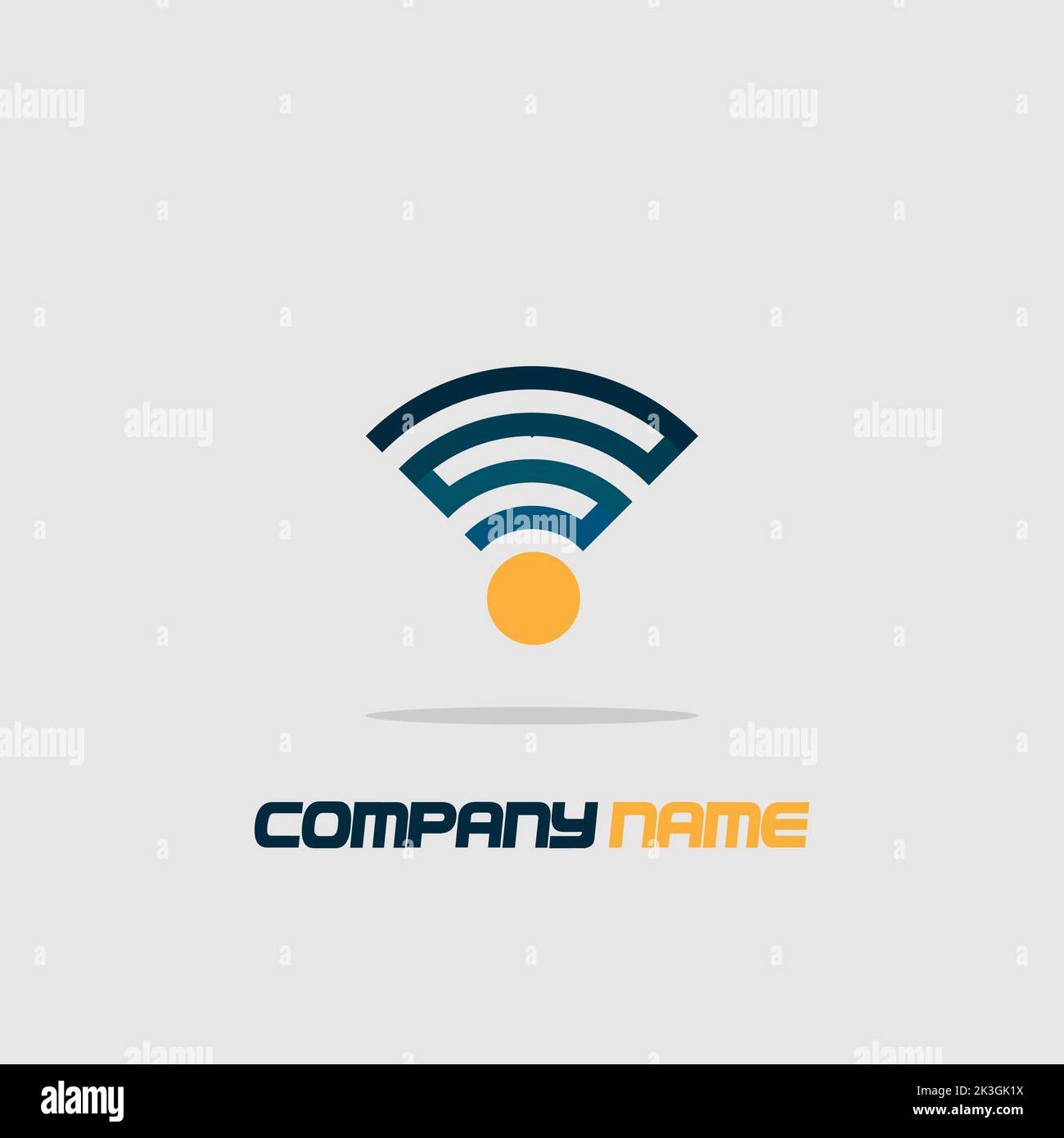 A wi-fi shaped company logo example on a white background Stock Vector ...