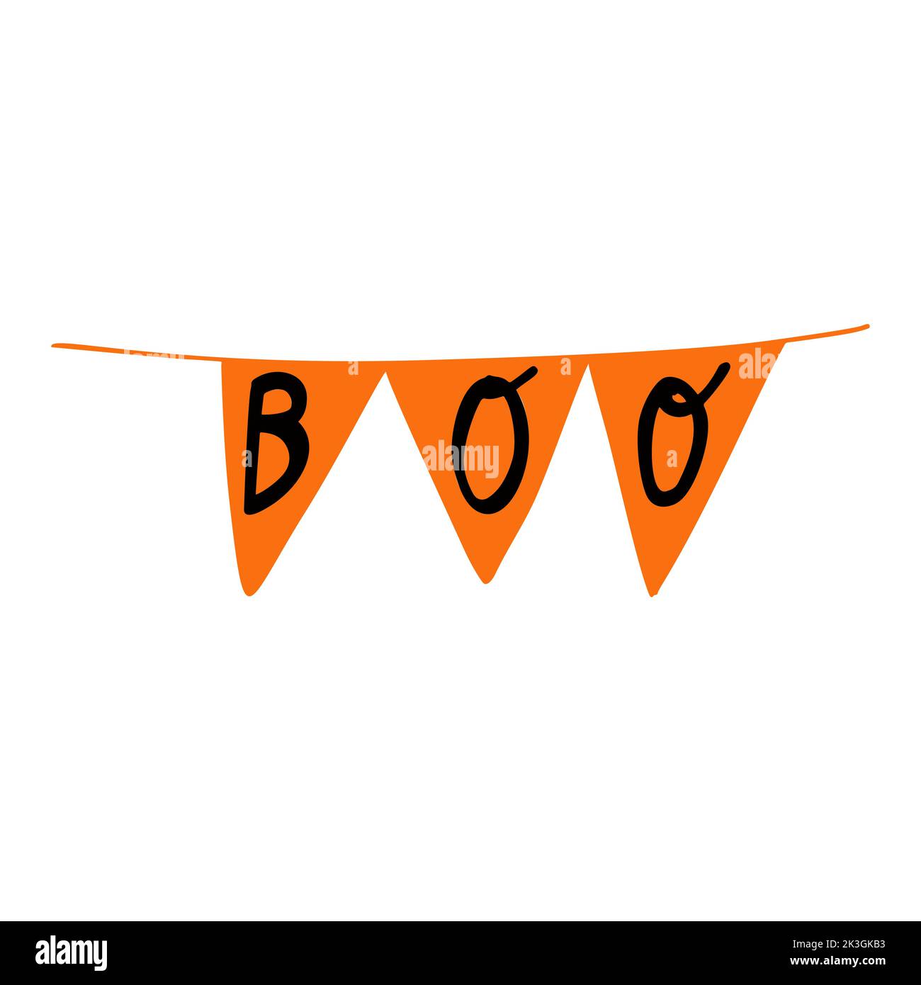 Illustration of orange flag with boo text on white background Stock ...