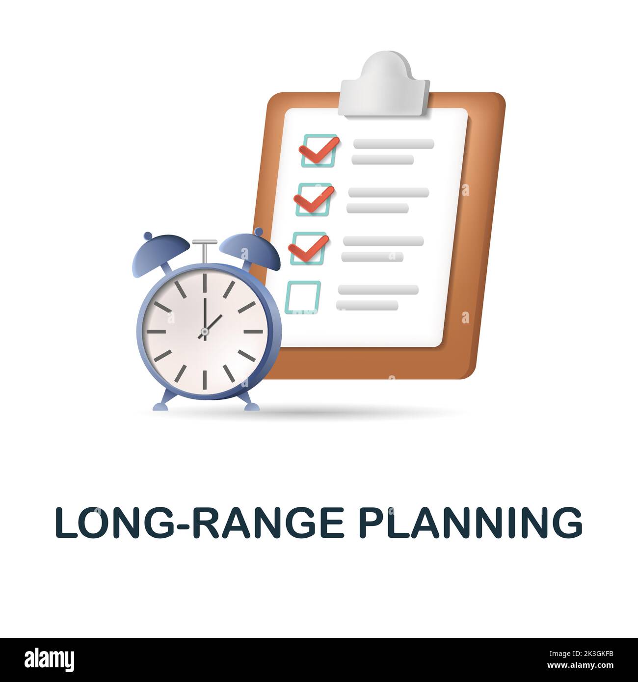 Long-Range Planning icon. 3d illustration from content marketing ...