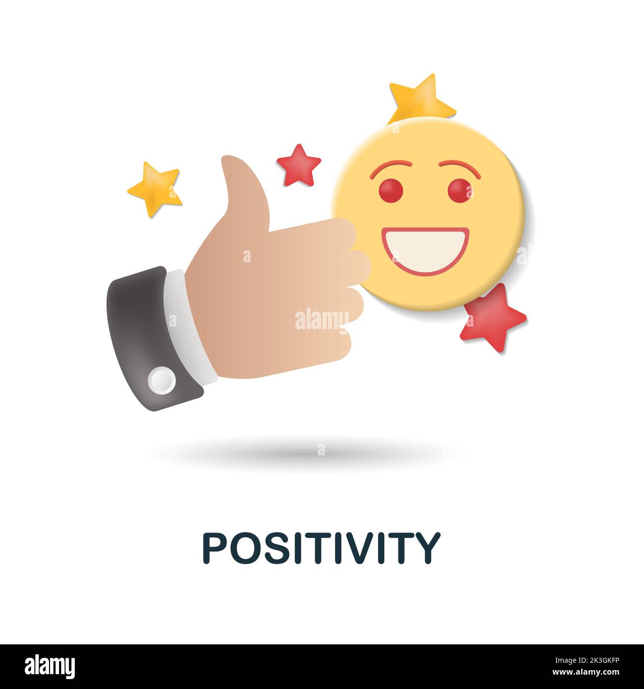 Positivity icon. 3d illustration from company value collection ...