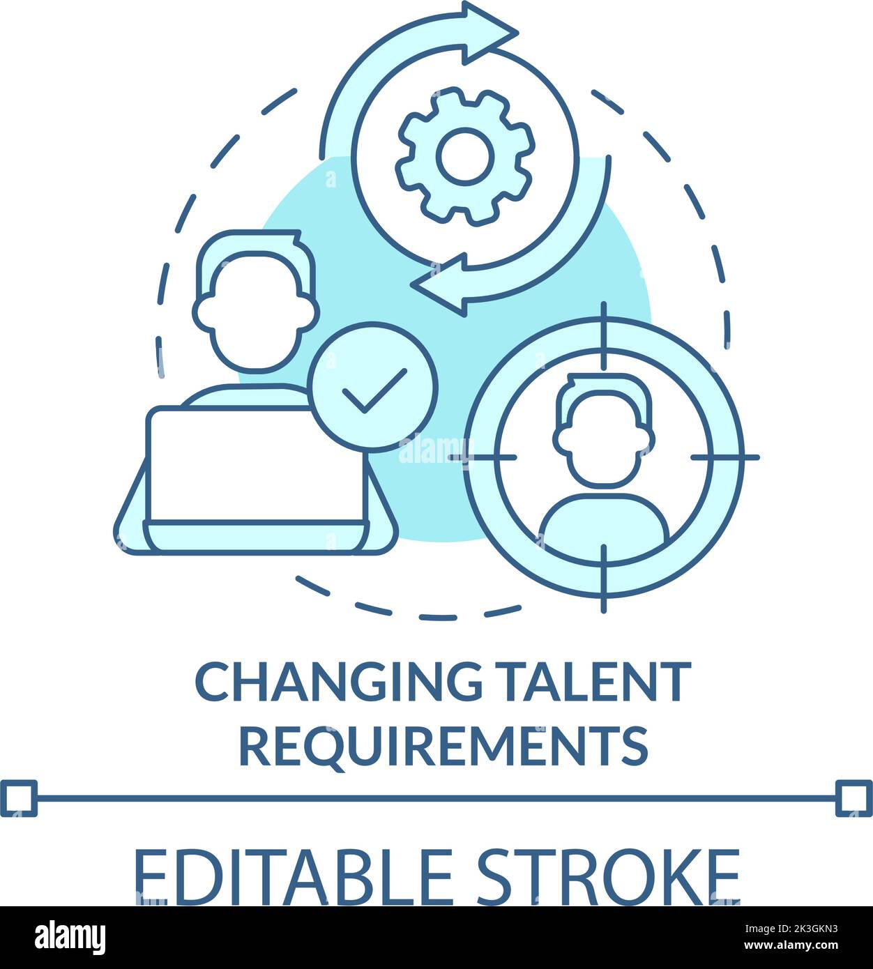 Changing talent requirements turquoise concept icon Stock Vector Image ...