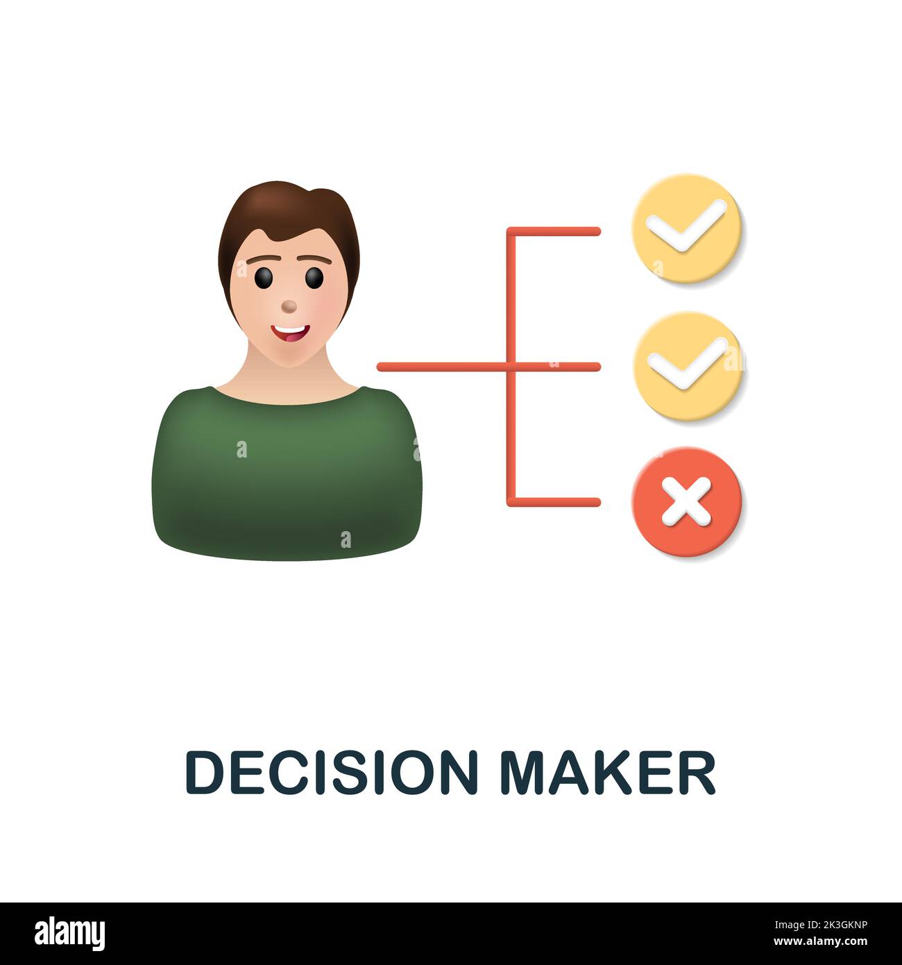 Decision Maker icon. 3d illustration from corporate development collection. Creative Decision ...