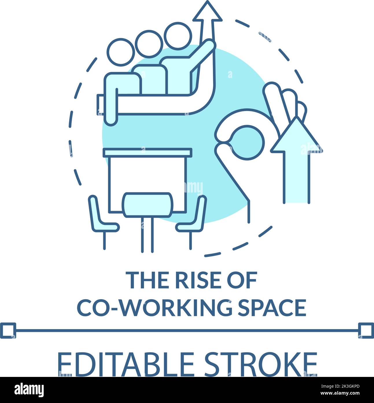 Rise of coworking space turquoise concept icon Stock Vector Image & Art ...