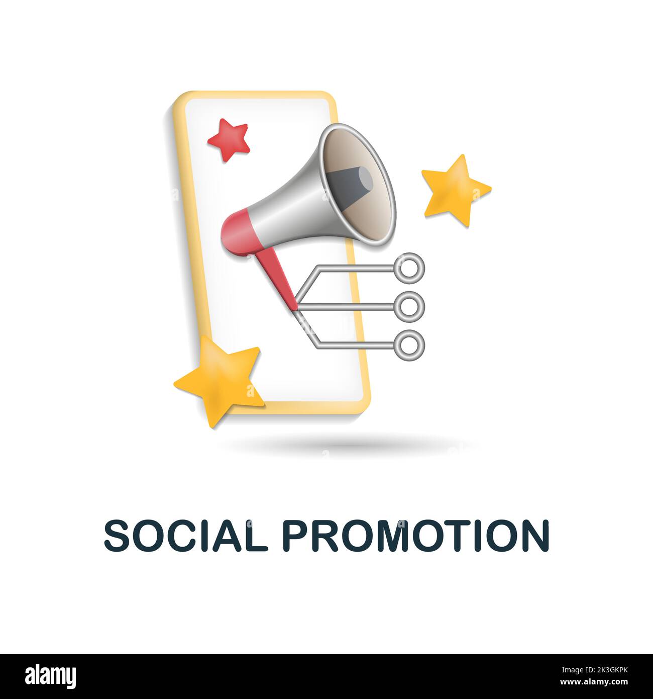 Social Promotion icon. 3d illustration from content marketing ...