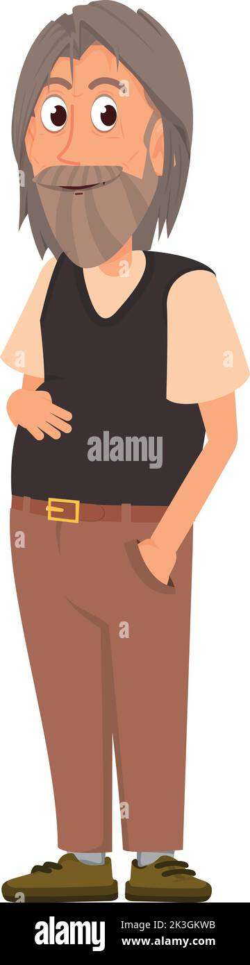 Middle age man. Bearded cartoon father character Stock Vector Image ...